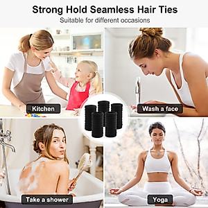 100 PCS Hair ties, Black Elastic Hair Bands for Thick Hair