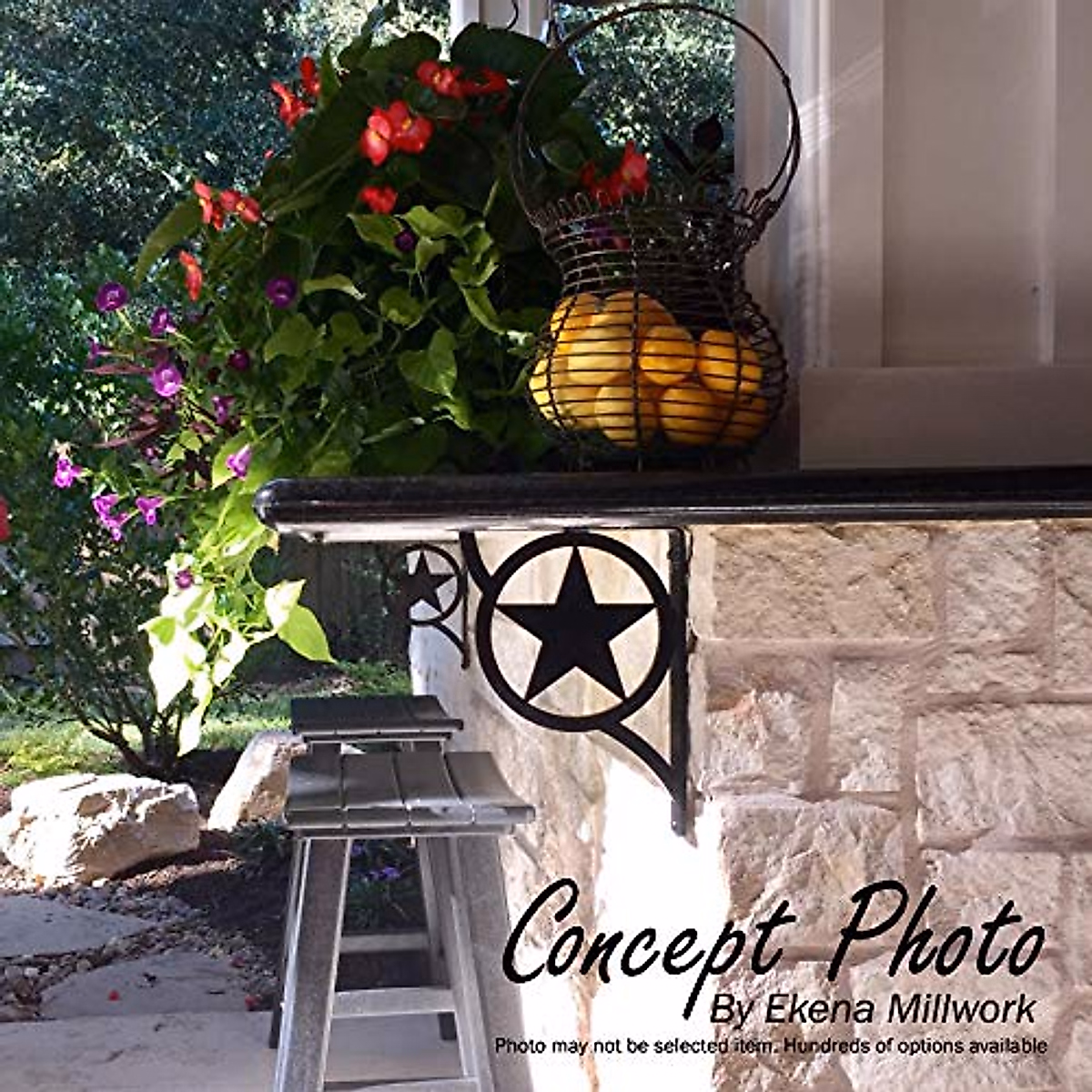 Ekena Millwork BKTM02X10X12TMI-CASE-4 Miller, 2"W x 10"D x 12"H, Powder Coated Black, 4 Piece