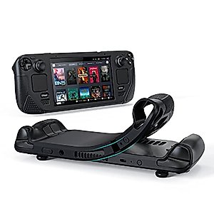 Syntech Protective Case Compatible with Steam Deck Accessories Console, All-Round Protection with Non-Slip Thumb Grips, Anti-Slip & Scratch, Silicone Cover for Enhanced Fit and Alignment-Black