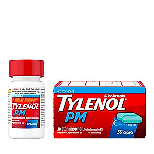 Tylenol PM Extra Strength Pain Reliever & Sleep Aid Caplets, 500 mg Acetaminophen, 50 ct