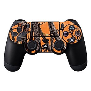 MightySkins Skin Compatible with Sony PS4 Controller - Orange Camo | Protective, Durable, and Unique Vinyl Decal wrap Cover | Easy to Apply, Remove, and Change Styles | Made in The USA