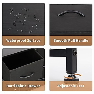 NEWBULIG Dresser for Bedroom,Steel Frame and Wooden Top Closet with 7 Chest Clothes Storage Set,Living Furniture Organizer,30 Inch Height Shelf in Kids Room,Hallway, 7 Drawer, Black