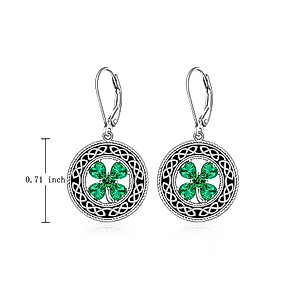 St Patricks Day Earrings Shamrock Earrings for Women Sterling Silver Hypoallergenic Celtic Knot 4 Four Leaf Clover Earrings Hoop Drop Dangle Jewelry