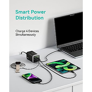 MOKiN 150W USB-C Charging Stations, GaN II PD 3.1 Wall Charger, 4-Port, for iPhone, Galaxy, iPad, MacBook, Dell, HP and More.