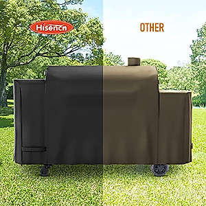 Hisencn Grill Cover and Drip Bucket Small and 15-Pack Foil Liners for Pit Boss Pro Series Triple-Function Combo Grill PB1100PSC2, PB1100PSC1, Pit Boss Sportman 1230 Pellet/Gas Combo Grill