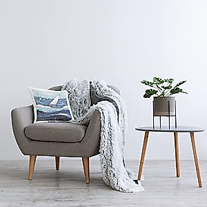 Stupell Industries Rough Sea Waves Sailboats Splash Design by Jade Reynolds Throw Pillow, 18 x 18, Blue