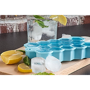 Outset Silicone Hexagon Ice Cube Tray, Large Cubes
