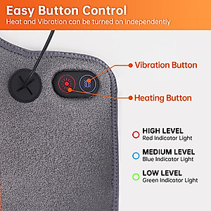 Comfheat Back Heating Pad with Vibration Massage for Lower Back Pain Relief USB Lumbar Heating Pads for Car Travel, Heated Waist Belt Warm Therapy Helpful for Lumbar Spine, Cramps (Non-Rechargeable)