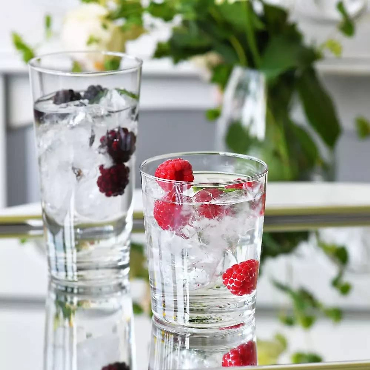 Krosno Drink Water Juice Drinking Glasses | Set of 6 | 8.5 oz | Pure Collection | Perfect for Home Restaurants and Parties | Dishwasher Safe | Gift Idea | Made in Europe