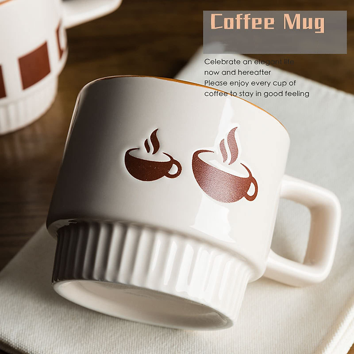 CEIERPH Ceramic Coffee Mug Tea Cup, 11 Oz, Modern Mug Coffee Cups for Espresso,Cappuccino and Latte, Mug and Cup Gifts