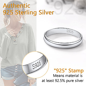 PROSILVER Anniversary Rings Size 7 Silver Wedding Band Women Ring