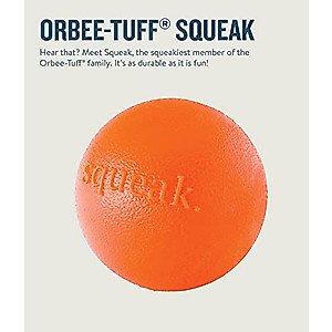 Planet Dog Orbee-Tuff Squeak Ball Orange Dog Fetch Toy