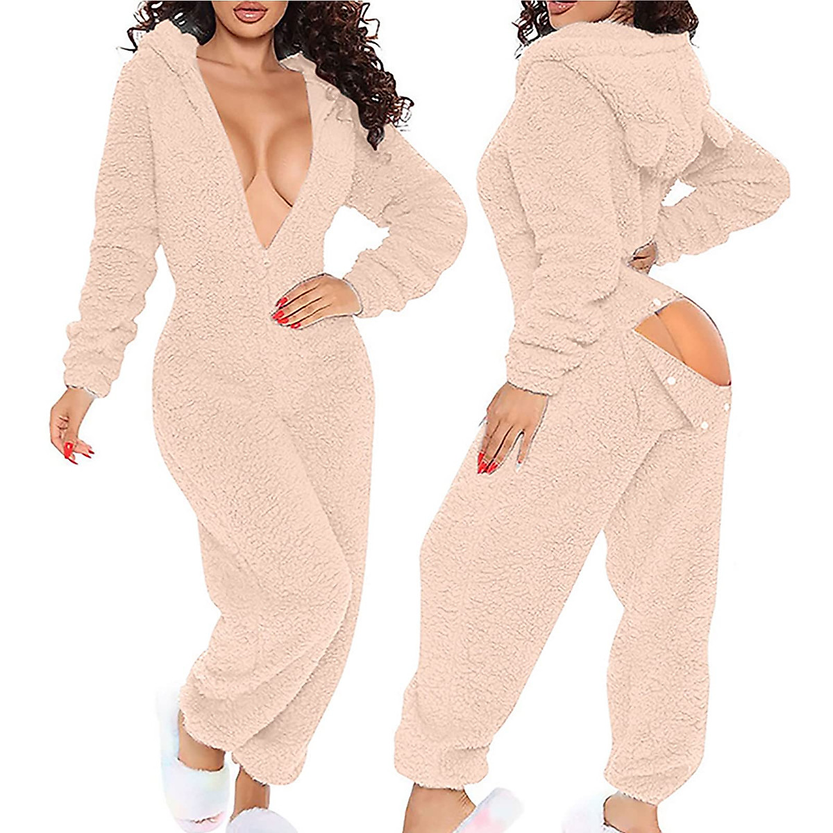 Adult Onesie Pajamas for Women Adult Stitch Onesie Animal PajamasButt Button Fleece Pajamas Ponchos for Women