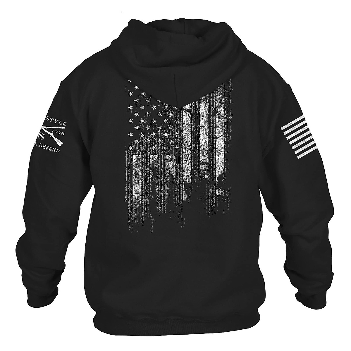 Grunt Style 1776 Flag Hoodie (Black, XXLarge)