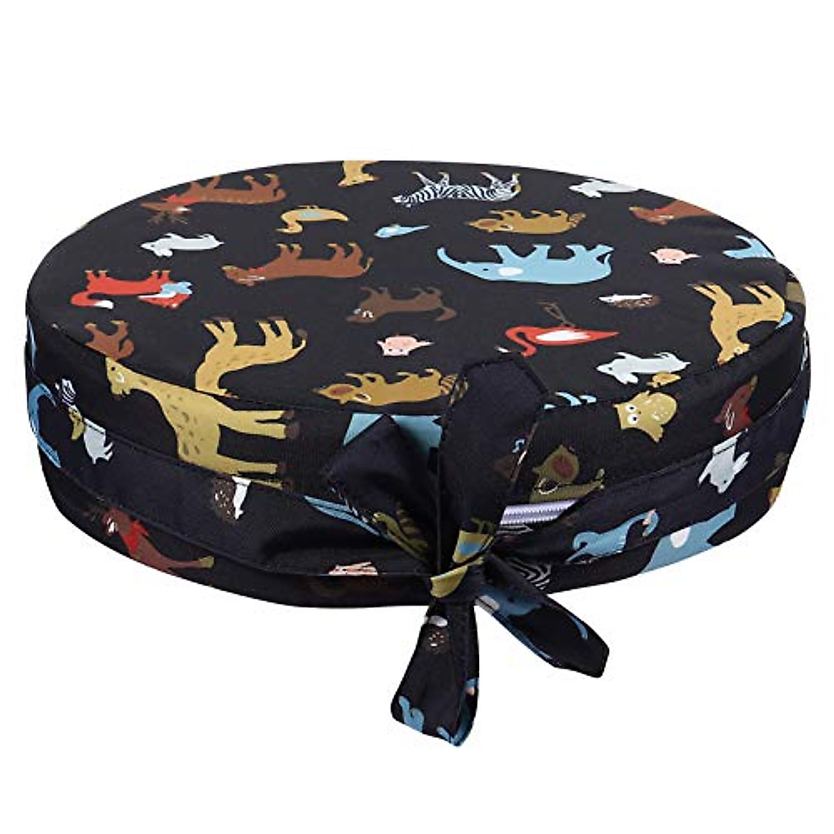 Kisangel Animal Printed Toddler Booster Seat Dining Chair Increasing Cushion Round Kids Booster Seat for Dining Portable Travel Increasing Cushion 32CM