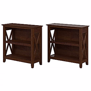 Bush Furniture Key West Small 2 Shelf Bookcase - Set of 2 in Pure White Oak