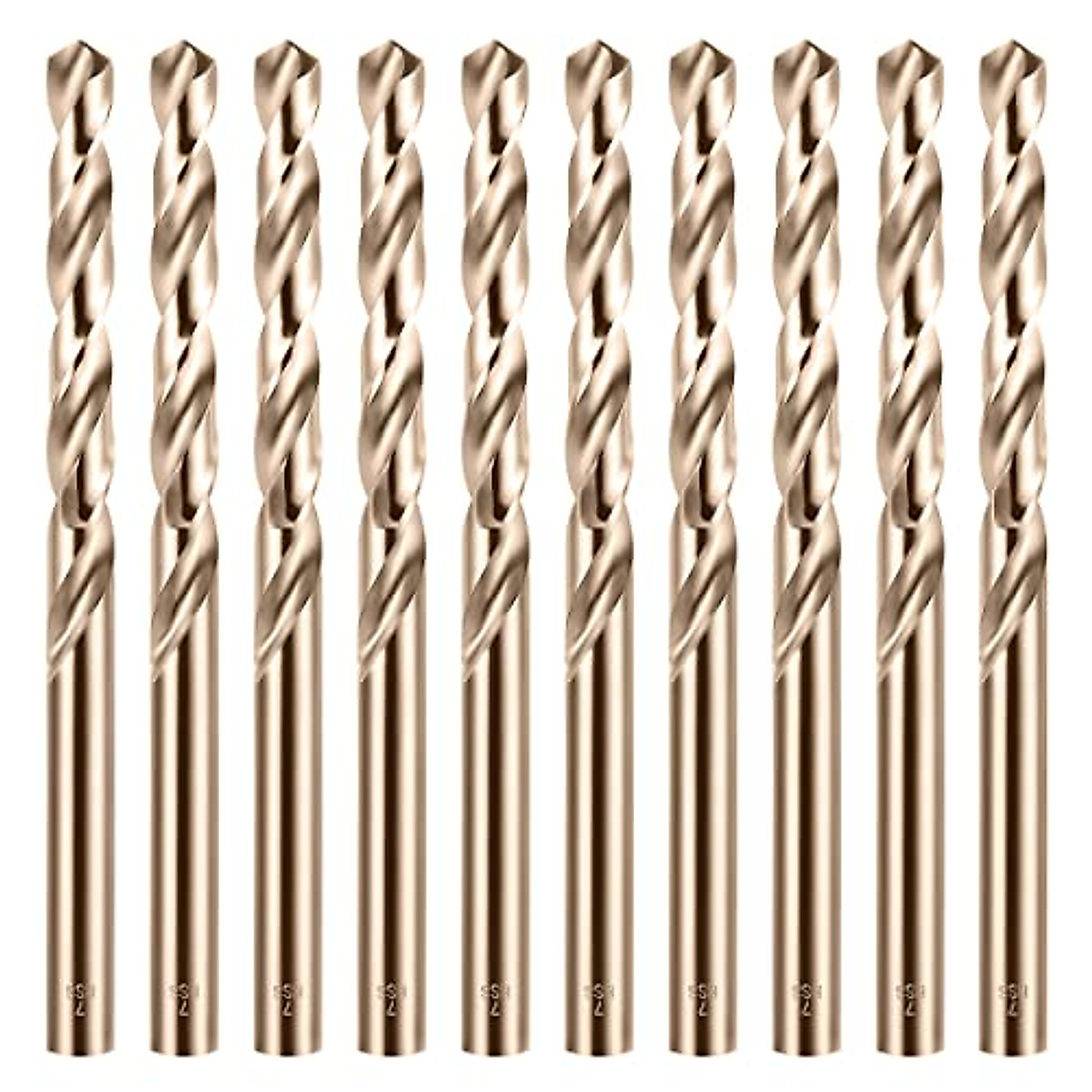 Cobalt Drill Bit Set, M35 Twist HSS Drill Bits Straight Shank, 2mm High Speed Steel Drill Bits for Drilling in Hard Metal, Stainless Steel, Cast Iron (7mm)