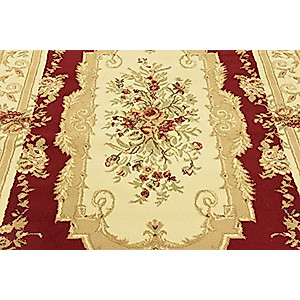 Unique Loom Versailles Collection Traditional Classic Floral Motif Area Rug (5' 0 x 8' 0 Rectangular, Burgundy/ Ivory)