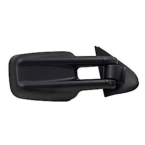 AutoandArt Replacement Passenger Manual Telescopic Tow Mirror with Spotter Glass Compatible with 1999-2007 Silverado Sierra Pickup Truck