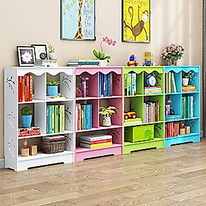 TISTIK Librero Estantería 5 Cube Bookcase Freestanding 3 Tier Open Bookshelf Modern Toy Storage Rack MDF Storage Display Cabinet for Bedroom Living Room Organizer Decor
