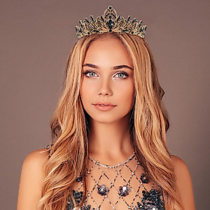 ANBALA Black Crowns for Women Tiaras for Wedding Tiaras and Crowns Crystal Princess Crown for Birthday Halloween