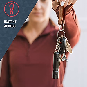 SABRE Mighty Discreet Pepper Spray for Self Defense, Protect Against Multiple Threats, 16 Bursts, Small Ultra-Compact Design, UV Marking Dye, Snap Clip, Key Ring, Twist Lock Safety, 0.18 fl oz, 2 Pack