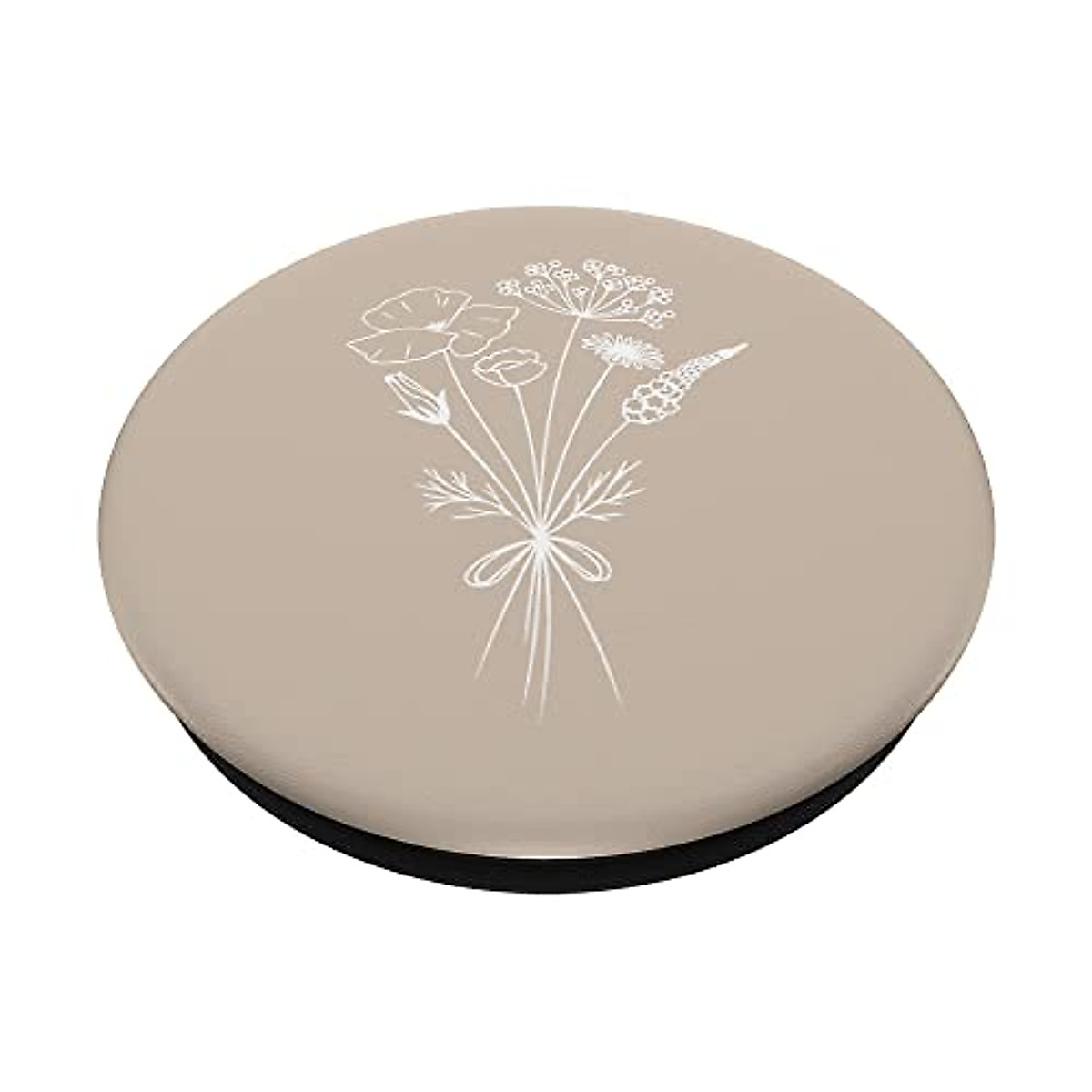 Tan Sand Beige - Wildflower Floral Flower Design Feminine PopSockets Swappable PopGrip