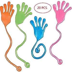 Tuko 20PCS Sticky Hands, Sticky Finger, Kids' Party Favor Sets， Fun Toys, Party Favors, Wacky Fun Stretchy Glitter Sticky Hands, Party Favors, Birthday Parties, Toys for Sensory Kids,20PCS