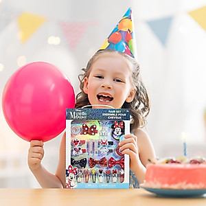 Disney Minnie Mouse Hair Accessories Set for Kids, Perfect for Parties, Sleepovers and Makeovers, Ages 3+, By Townley Girl