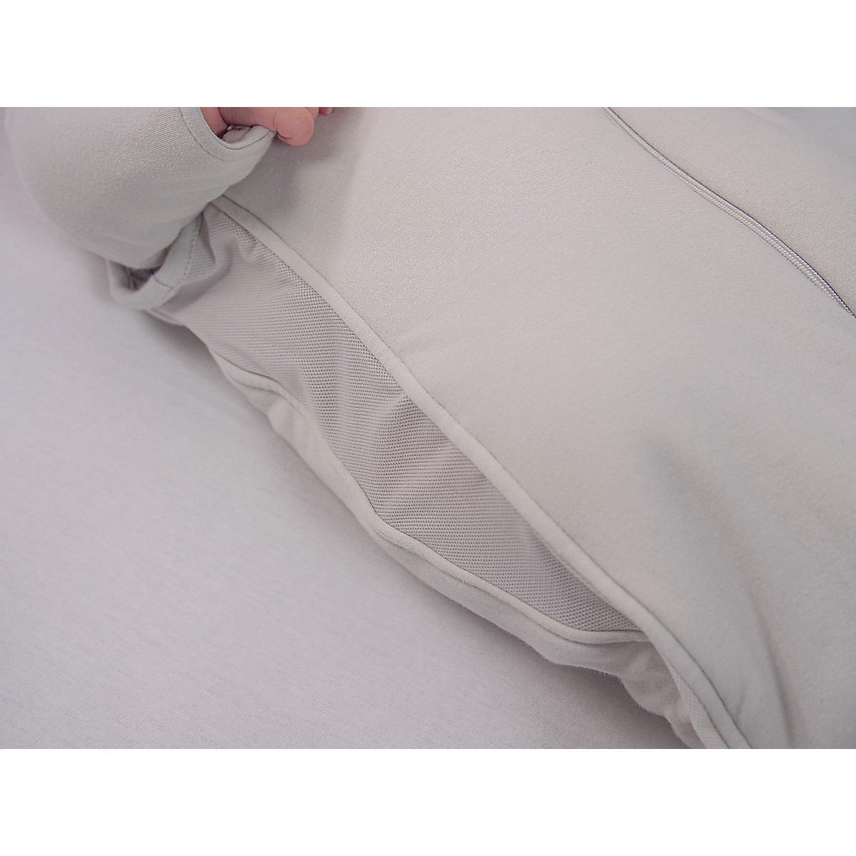 Baby Brezza 3-in-1 Baby Sleepsuit - Unique Swaddle Transition Sleepsuit - Breathable with Mesh Panels - Converts Between Sleepsuit, Wearable Blanket & Sleep Vest, 3-6 Months, Grey