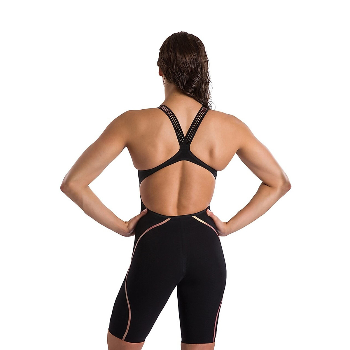 Speedo 8772400000324 Intent Open Back Kneeskin Black/Rose Gold 24