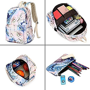 Bluboon School Backpack Teens Girls Boys Kids School Bags Bookbag with Lunch bag pencil pouch (Orange - 9562)