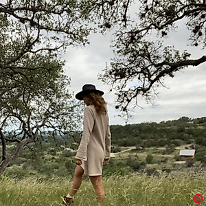 Minnetonka Buffalo Nickel Hat - Wide Brim Hat Featuring Distressed Ruff Leather, Studs and Unique Buffalo Nickel Metal Accents and Hidden Steel Wire in Brim, Black, Medium