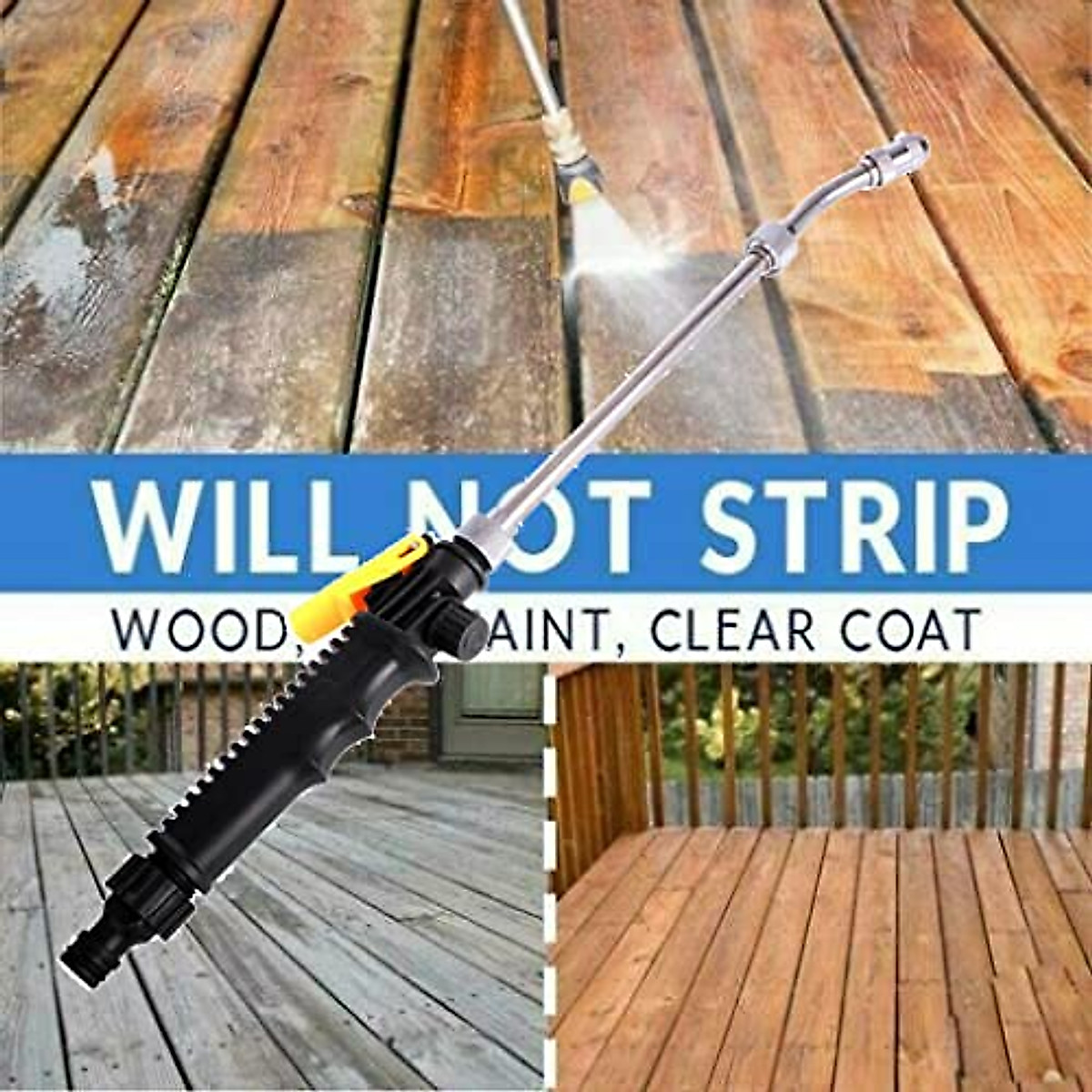 High Pressure Washer Wand, 2-in-1 Pressure Power Washer Spray Nozzle, Portable High Pressure Water Gun, Watering Sprayer Cleaning Tool for Car Washing or Garden Cleaning (11.8 in, with kettle)