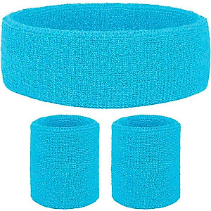 80s Sweatband, Sports Headband and Wristbands, Sweat Bands 80s Neon Colors, 80s Party, Sweatbands for Women, Colorful Sweatband Set