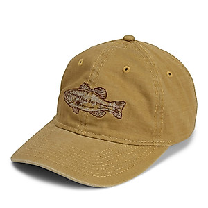 Largemouth Bass Dad Cap Outdoor Bass Fishing hat for Men (Wheat)