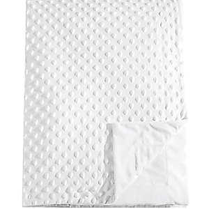 david's kids Minky Baby Blanket for Boys Girls Neutral, Soft Lightweight Micro Fleece Blanket with Double Layer, Dotted Backing, Breathable Receiving Blanket for Newborns, 30x40 Inches, White