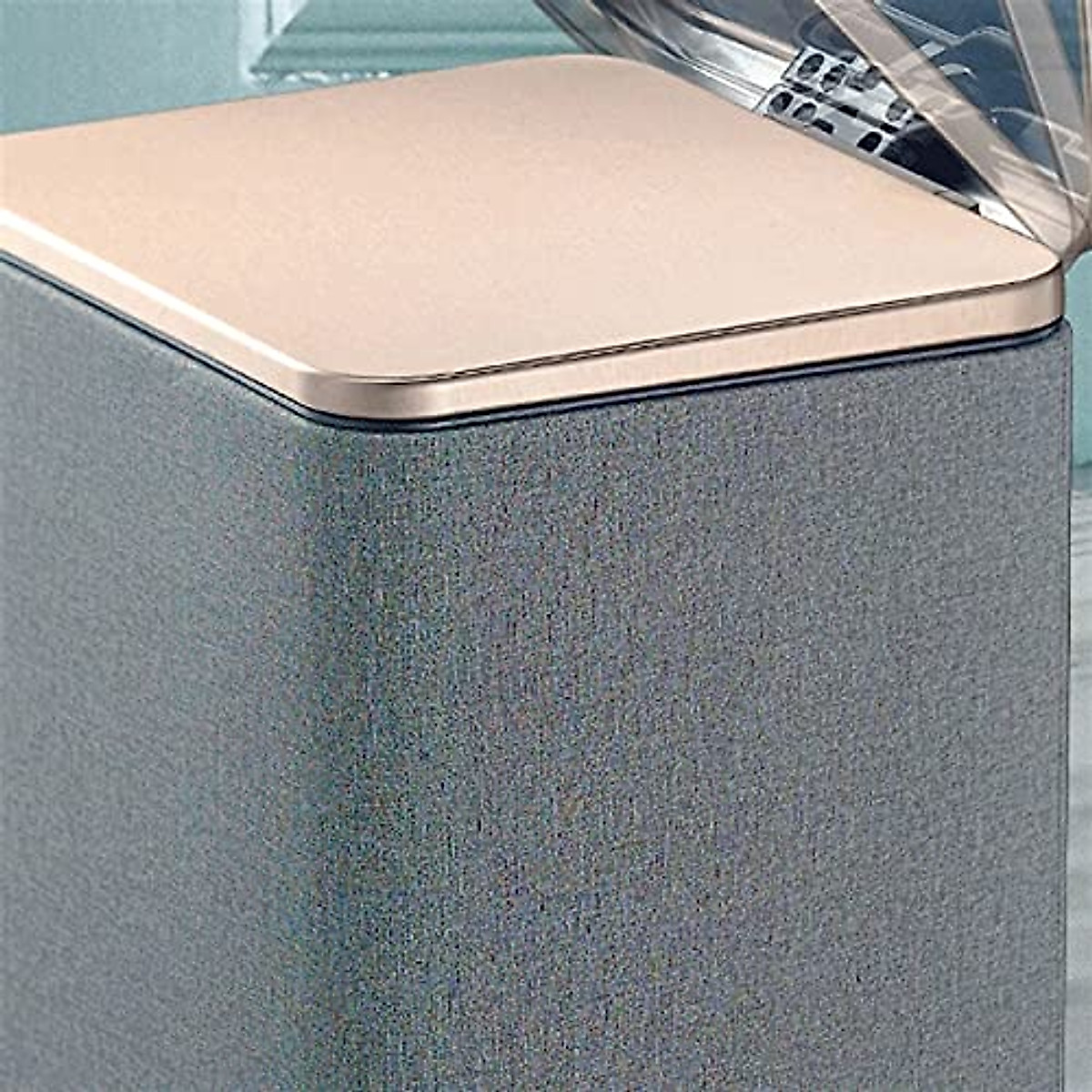 TETARI Trash Can Trash Can Household Living Room Stainless Steel Gray Multi-Specification with Cover Kitchen Bathroom Toilet (Size : Medium)