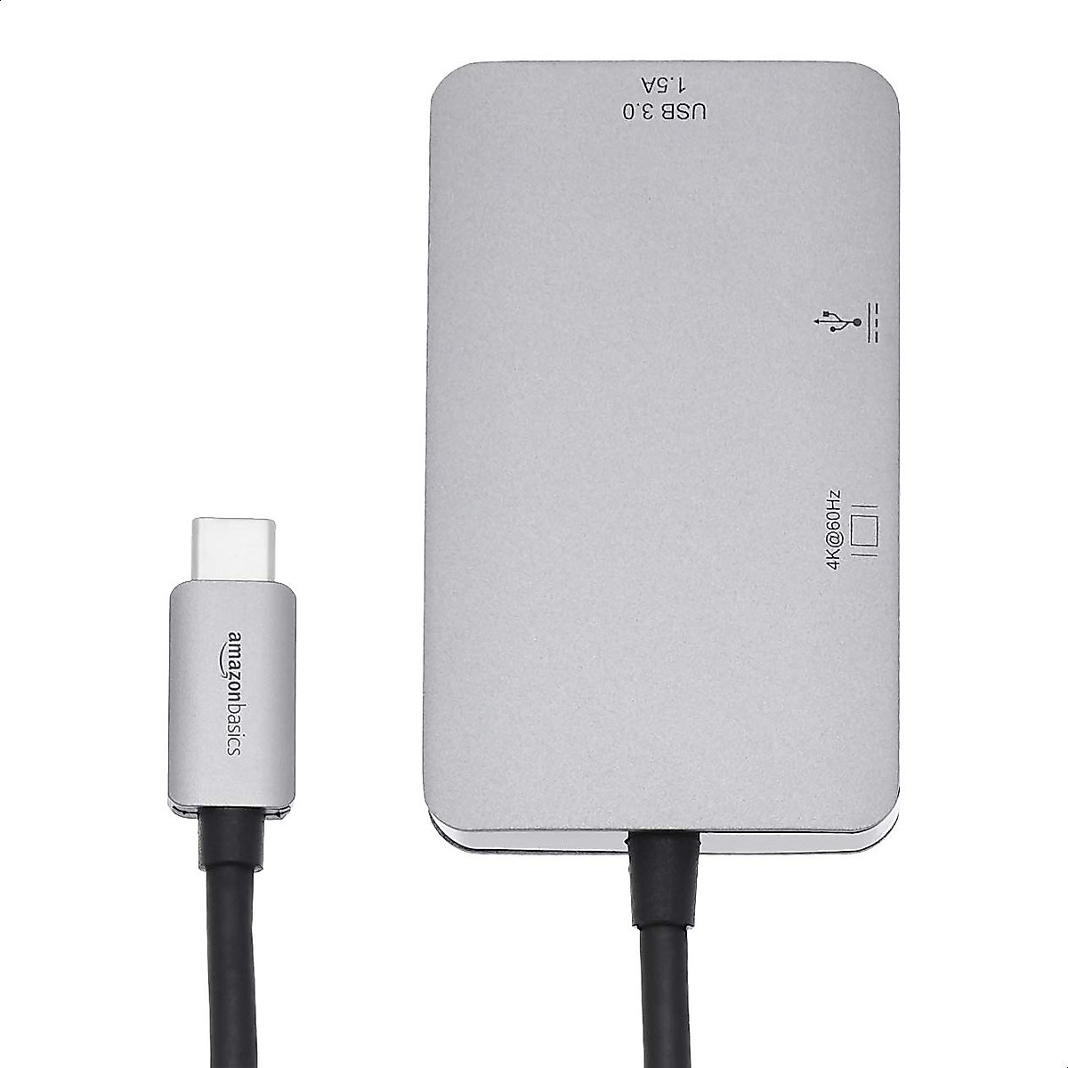Amazon Basics USB-C 3.1 Adapter with 4K HDMI, USB-C port and 100W Power Delivery, Gray