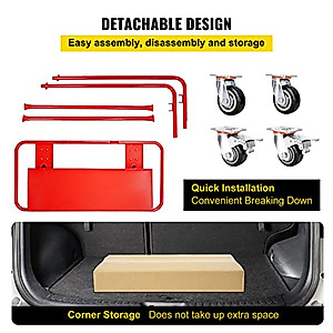 VEVOR Drywall Cart, 45.3"L × 21.7"W × 31.5"H Drywall Sheet Carts with 2200 LBS/1 Ton Load Capacity, Heavy Duty Plasterboard Trolley w/ Four 5" Wheels, Service Dolly for Handling Sheetrock Sheet Panel