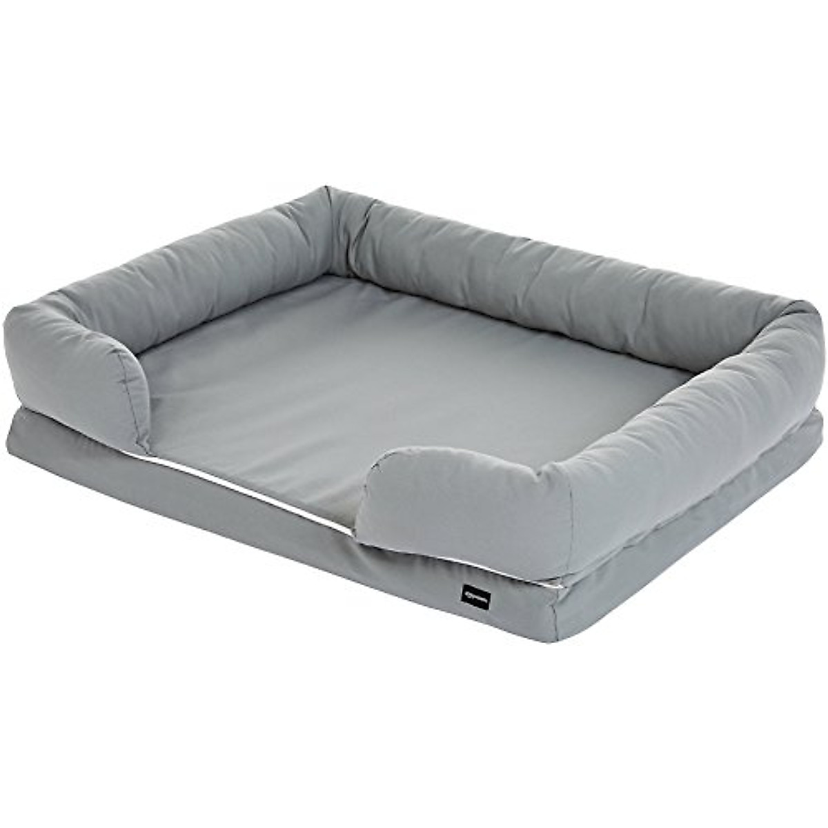 Amazon Basics Memory Foam Bolster Dog Bed, Large (44 x 36 Inches), Grey