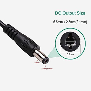 DC 5V to DC 12V USB Voltage Step Up Converter Cable, Power Supply Adapter Cable with DC Jack 5.5 x 2.5mm or 5.5 x 2.1mm, USB 5V to DC 12V Cable - 5ft
