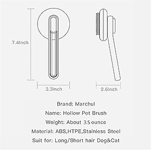 Marchul Cat Brush for Shedding and Grooming, Self Cleaning Slicker Brush for Short or Long Haired Cats, Small Dog Hair Brush for Puppy Kitten Massage Removes Loose Undercoat, Tangled Hair, Shed Fur