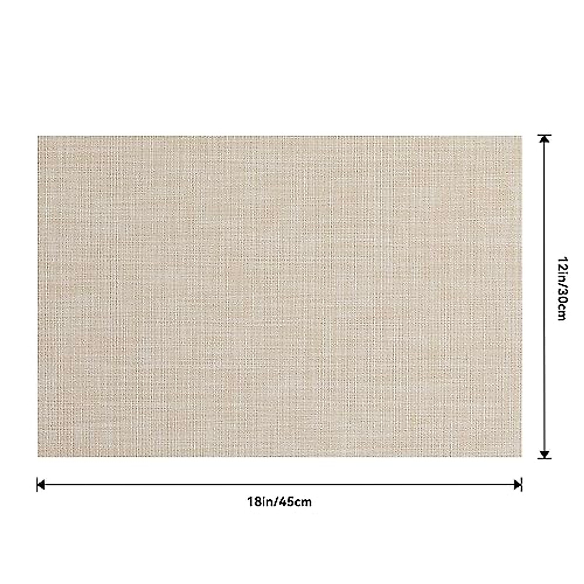 Leetaltree Beige Placemats Set of 4 - Heat Resistant Non-Slip Place mats for Dining Table, Washable Durable PVC Vinyl Woven Table Mats（Beige, 4）