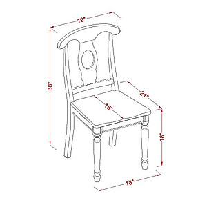 East West Furniture AVNA5-SBR-W 5 Piece Modern Dining Table Set Includes an Oval Wooden Table with Butterfly Leaf and 4 Dining Chairs, 42x60 Inch, Saddle Brown