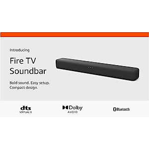 Amazon Fire TV Soundbar, 2.0 speaker with DTS Virtual:X and Dolby Audio, Bluetooth connectivity