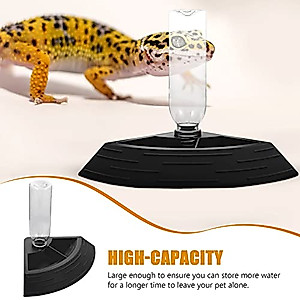 Balacoo Reptile Water Feeder Automatic Water Dispenser Waterer Feeding Accessories for Turtle Bearded Dragons Lizards Geckos Pet Lizard Drinking Tray Black