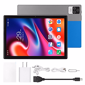 Yoidesu 10.1 Inch Tablet, Octa Core, 6GB RAM, 64GB ROM, Dual Camera, 11, 8800mAh Battery, US Plug HD Plus Screen (Blue)