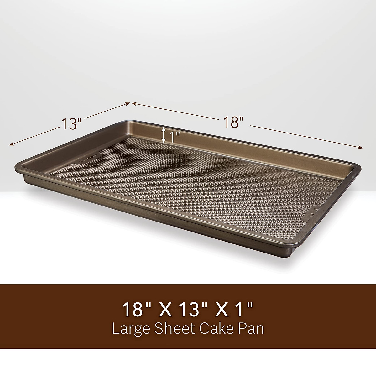 Good Cook 5511 Aluminized Steel, Diamond-Infused Non-Stick Coated Textured Bakeware, Half Sheet, champagne pewter