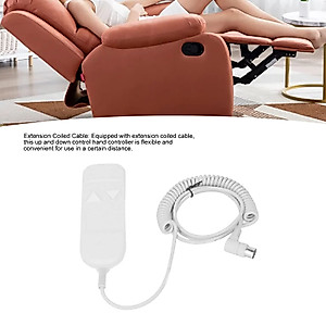 Cryfokt Lift Chair 2 Button 8 Pin Hand Controller, Power Recliner Controller with Extension Coiled Cable, Remote Handset Controller Hand Control Replacement for Lift Chairs Power Recliners